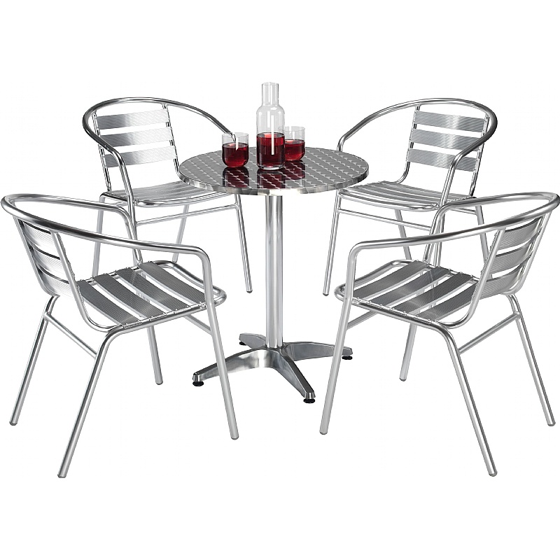 Plaza Aluminium Round Cafe Tables from our Canteen / Cafe Tables range.