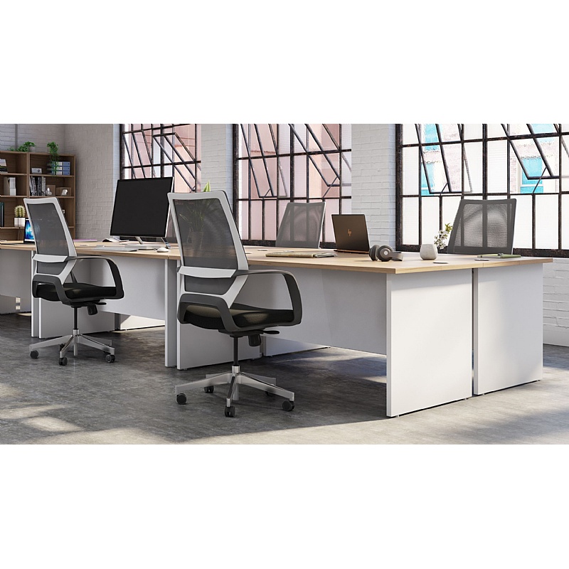 Panel Plus Rectangular Office Desks with Double Fixed Drawers from our Rectangular Desks range.