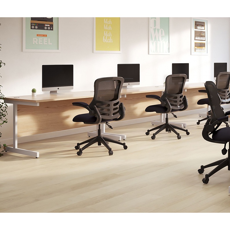 Ratio Rectangular Office Desks With Double Fixed Drawers from our ...