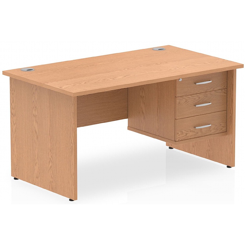 Impulse Panel End Rectangular Office Desk With Single Fixed Drawers ...