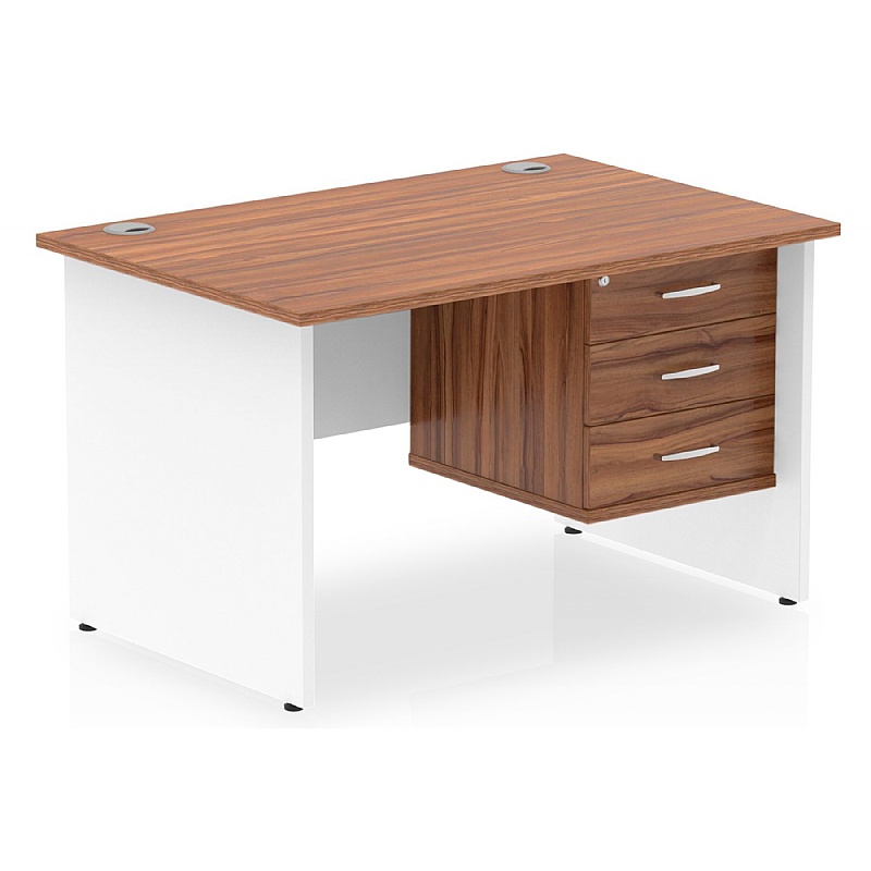 Contra Panel End Rectangular Desk With Single Fixed Drawers from our ...