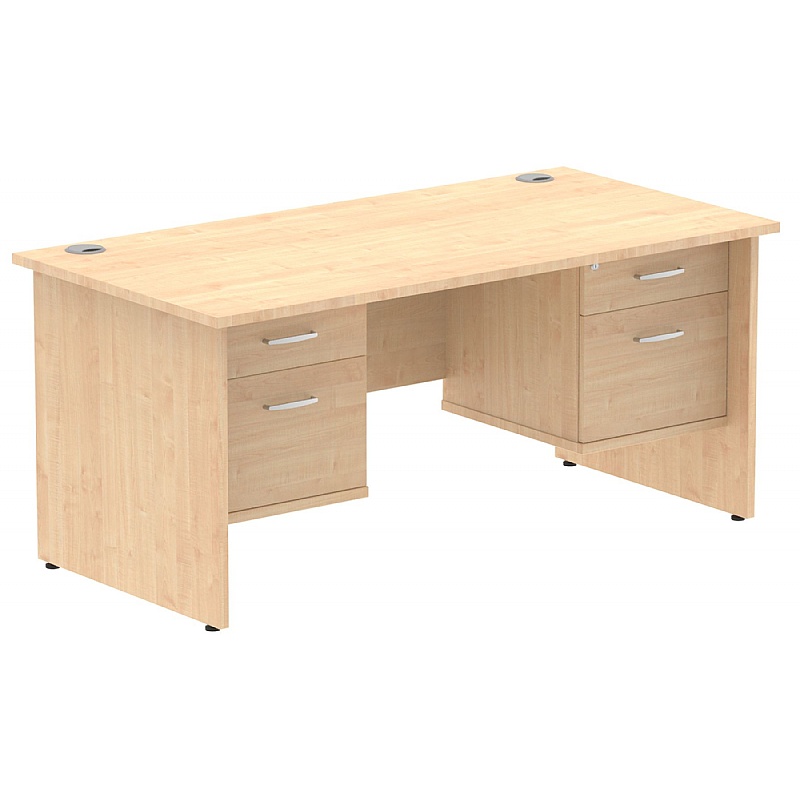 Impulse Panel End Rectangular Office Desk With Double Fixed Drawers ...