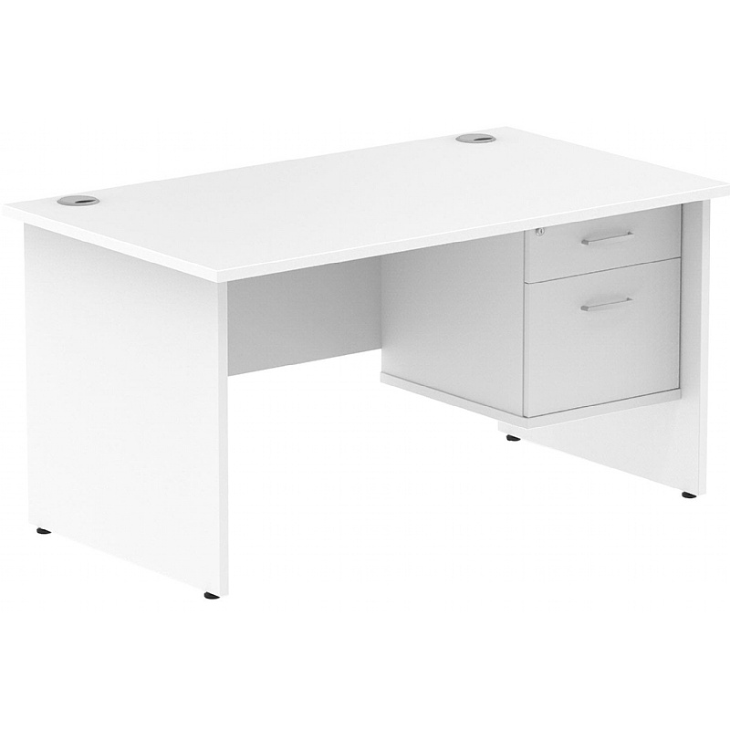 Impulse Panel End Rectangular Office Desk With Single Fixed Drawers ...