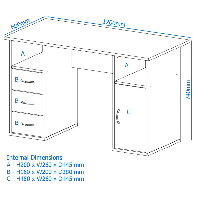 Maryland Home Office Desks from our Home Computer Desks range.