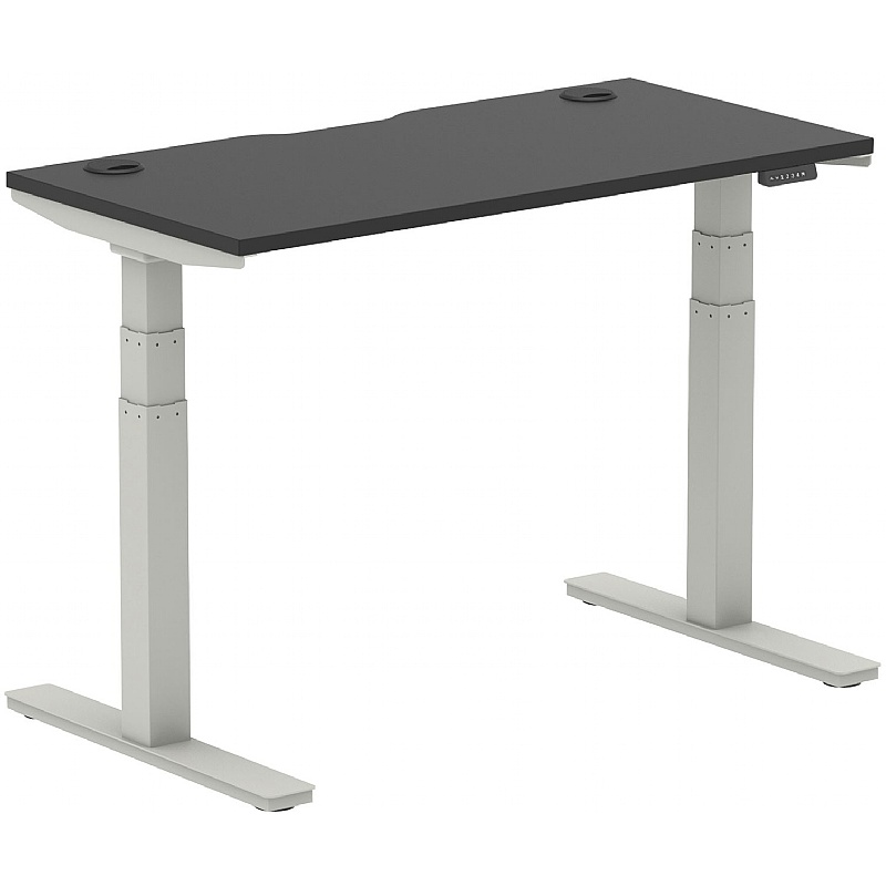 Ebony Black Compact Electric Height Adjustable Office Desks from our ...