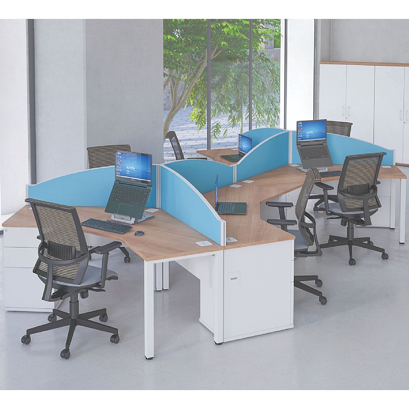 Analog Duo 120 Degree Segment Office Desks with Pedestal from our ...