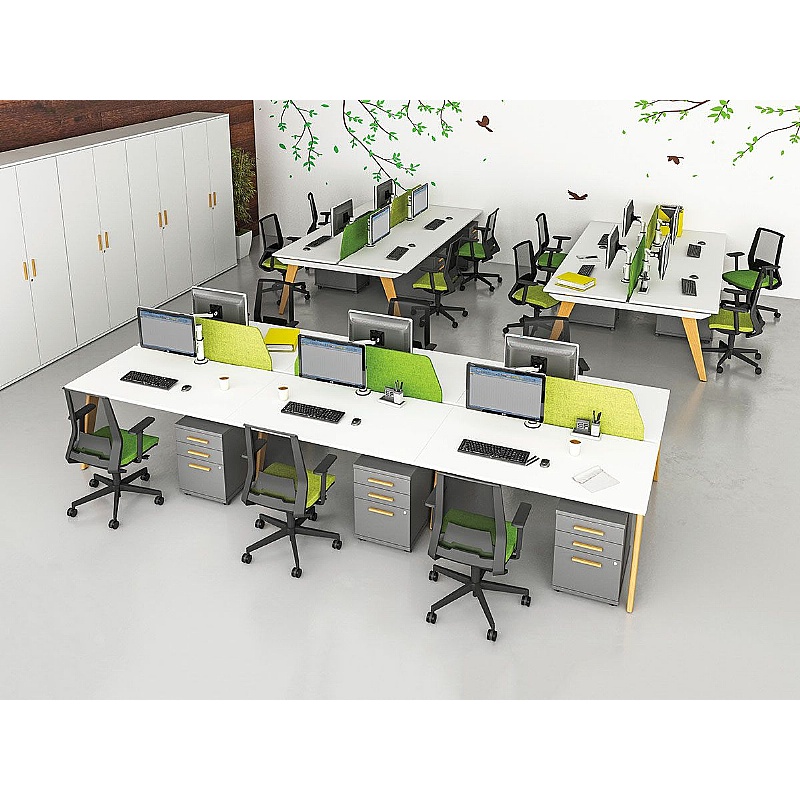 Tract 6 Person Rectangular Back to Back Bench Desks from our Bench ...