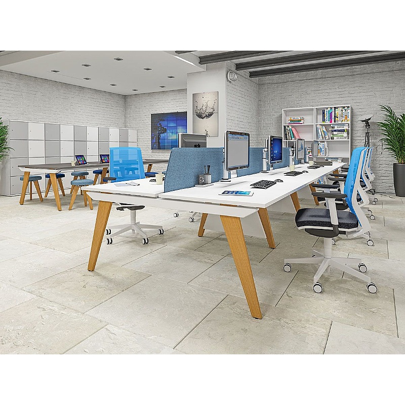 Tract 6 Person Rectangular Back to Back Bench Desks from our Bench ...