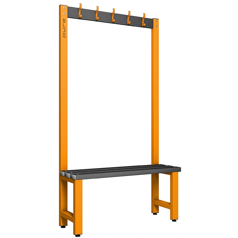 Pure Single Sided Changing and Cloakroom Bench Seats with Hooks from ...
