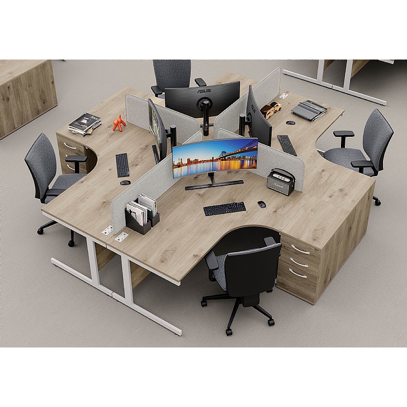 Cogent 120 Degree Segment Combination Office Desks from our Ergonomic ...