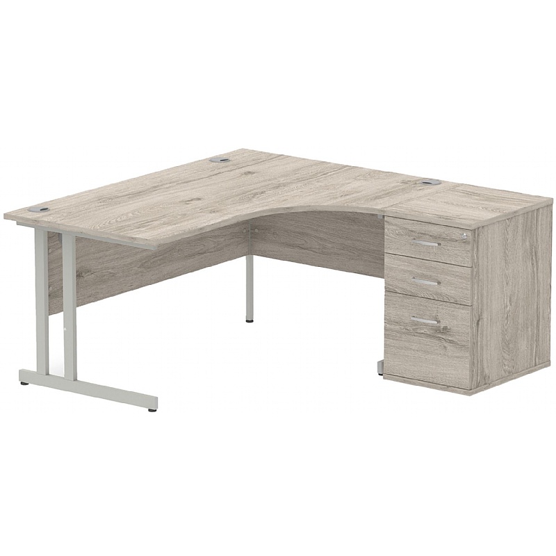 Focus Ergonomic Radial Office Desks with Desk End Drawers from our ...