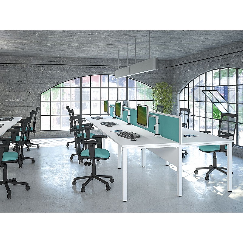 Analog 4 Person Rectangular Back to Back Bench Desks from our Bench ...