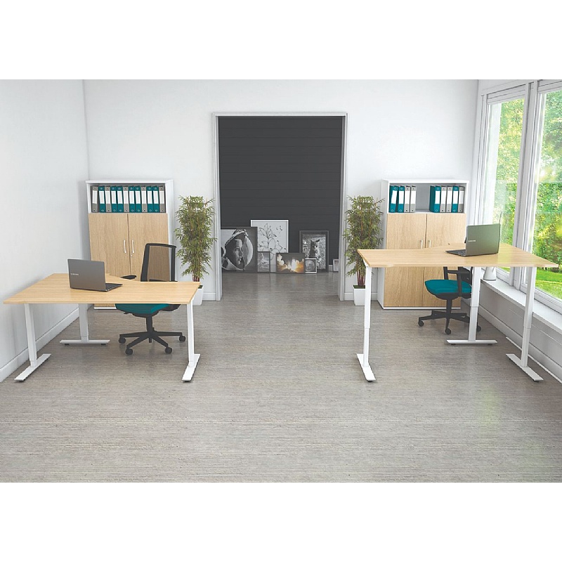 Aerial Electric Height Adjustable Ergonomic Radial Office Desks from ...