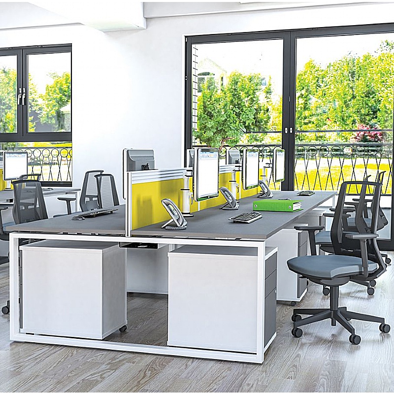 Apex 4 Person Hoop Leg Rectangular Back to Back Bench Desks from our Bench Desks range.