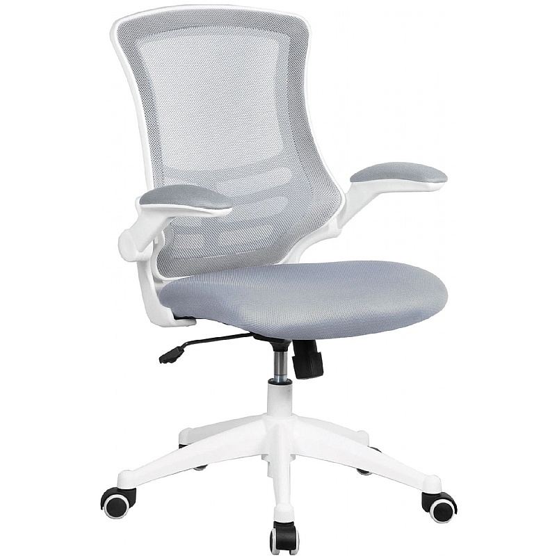 Luna White Medium Back Mesh Task Operator Chairs from our Mesh Office ...