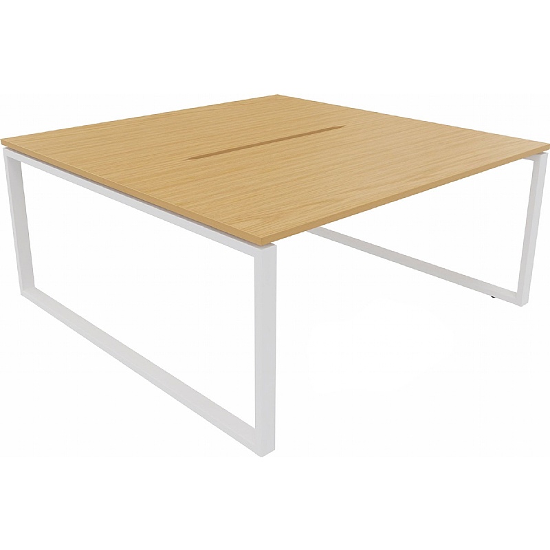 Apex 2 Person Hoop Leg Rectangular Back to Back Bench Desks from our ...
