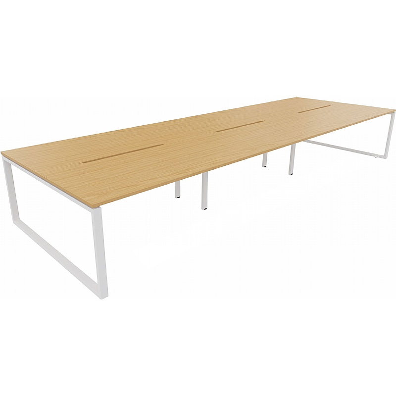 Apex 6 Person Hoop Leg Rectangular Back to Back Bench Desks from our ...