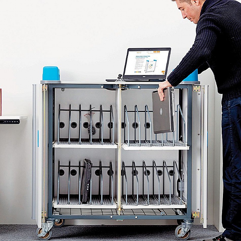 LapCabby 20V Vertical Laptop Charging and Storage Trolley from our ...