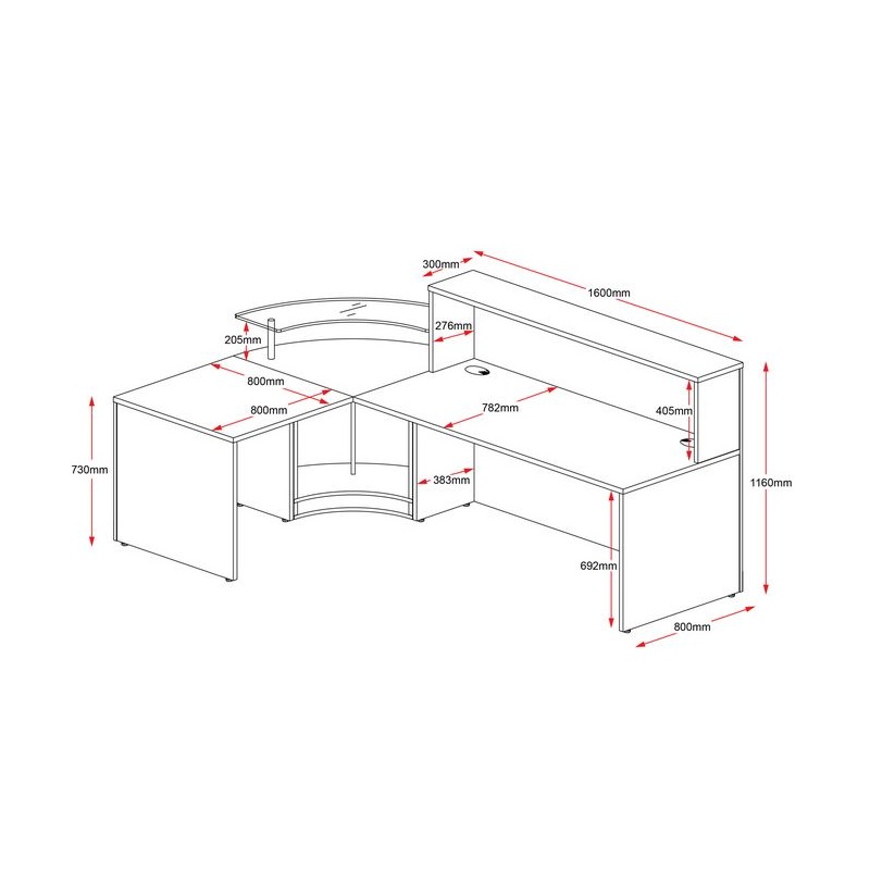 The Hub Midi Reception Desk from our Reception Desks range.