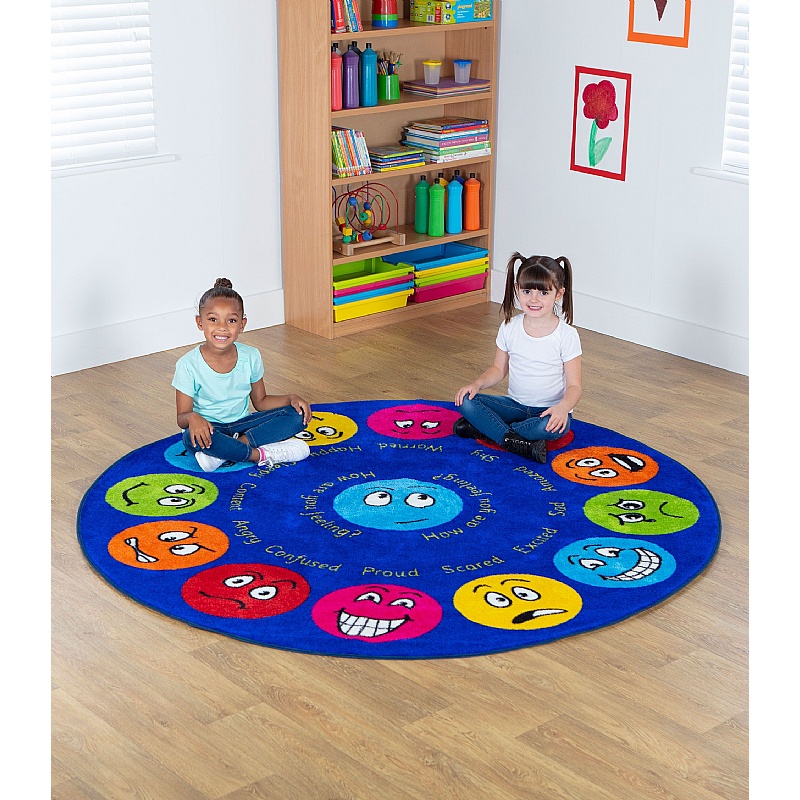 Emotions Interactive Round Carpet from our School Carpets, Mats & Rugs ...