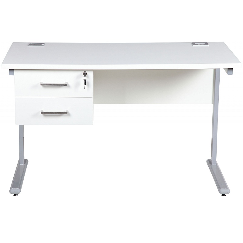Horizon Compact Cantilever Office Desks With Single Fixed Pedestal from ...