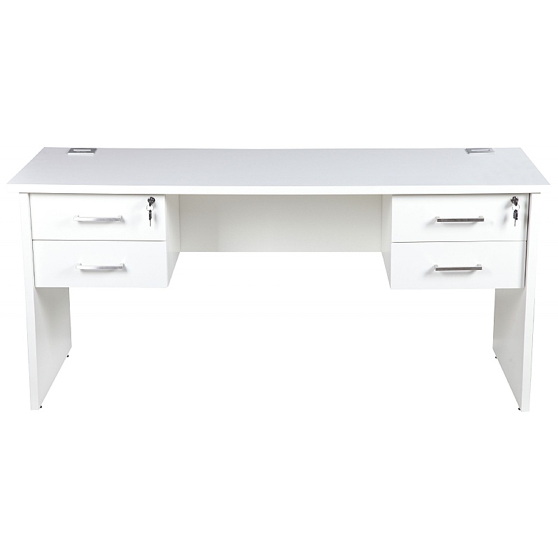 Horizon Compact Panel End Rectangular Office Desks With Double Fixed ...