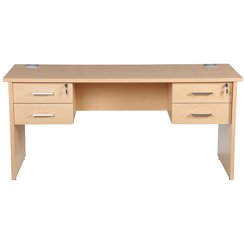 Horizon Compact Panel End Rectangular Office Desks With Double Fixed ...