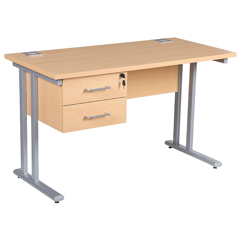 Horizon Deluxe Compact Rectangular Cantilever Office Desks With Single ...