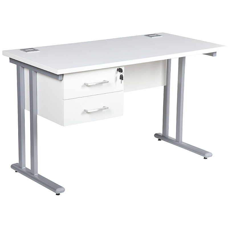 Horizon Deluxe Compact Rectangular Cantilever Office Desks With Single ...