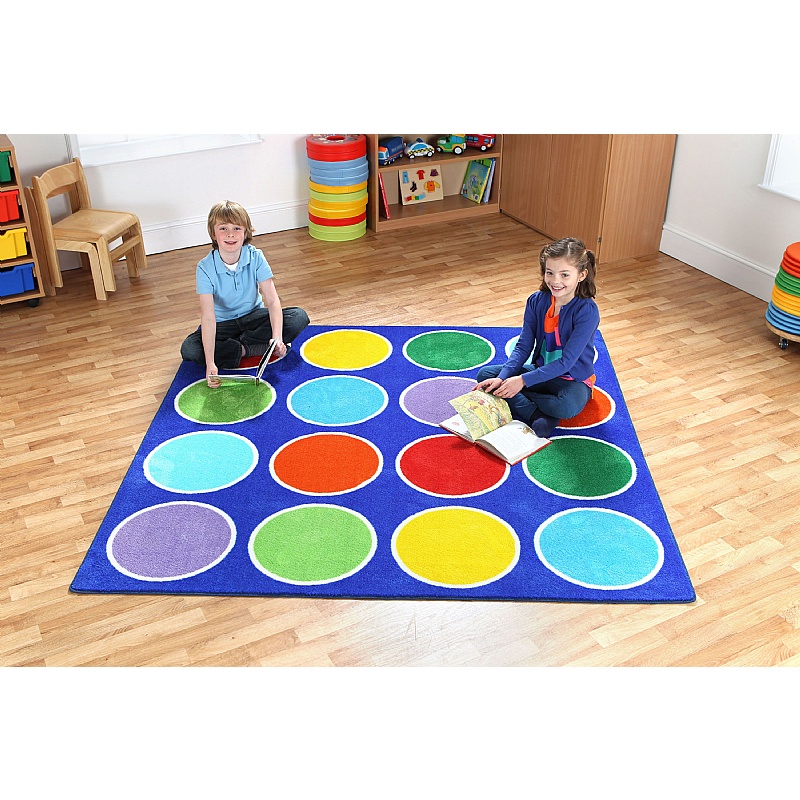 Rainbow Circles Placement Carpet from our School Carpets, Mats & Rugs ...