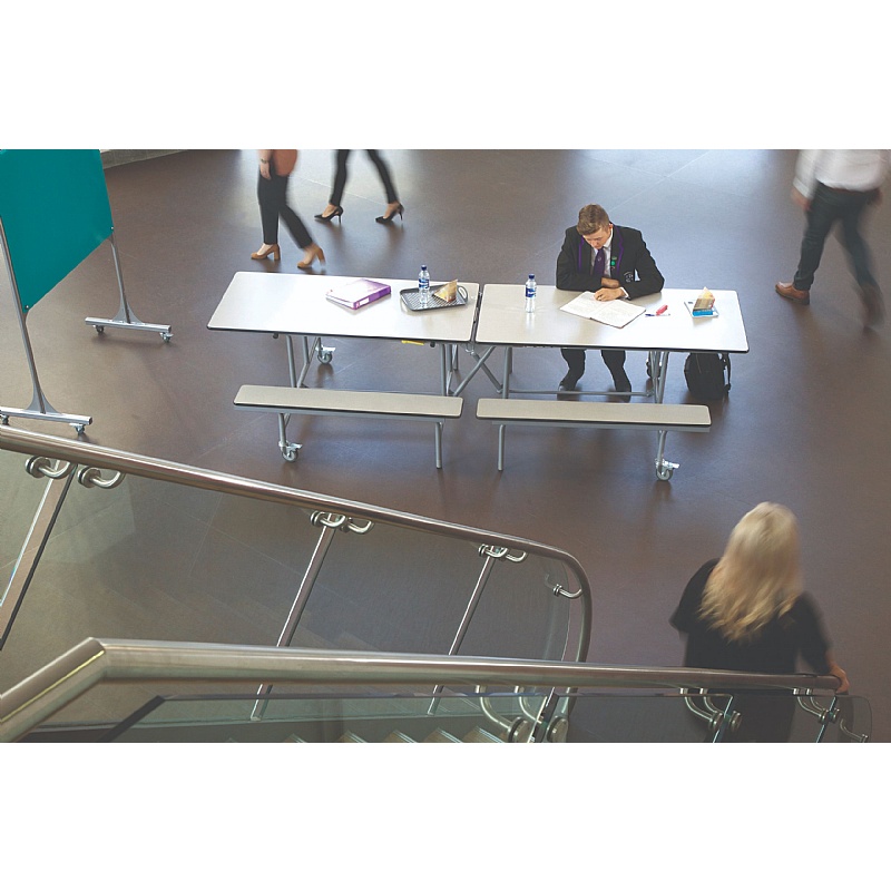 12 Seat Rectangular Mobile Folding School Dining Benches from our Mobile Folding Tables range.