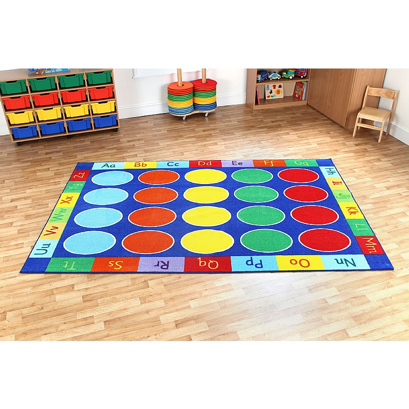 Rainbow ABC Rectangular Carpet from our School Carpets, Mats & Rugs range.