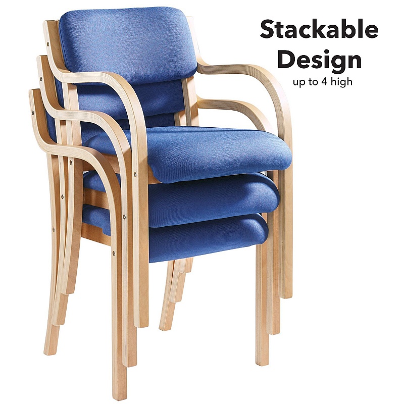 Prague Wooden Frame Stacking Office Armchairs from our Conference Chairs range.
