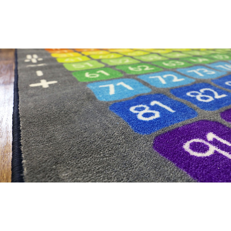 Rainbow 100 Square Counting Grid Carpet from our School Carpets, Mats ...