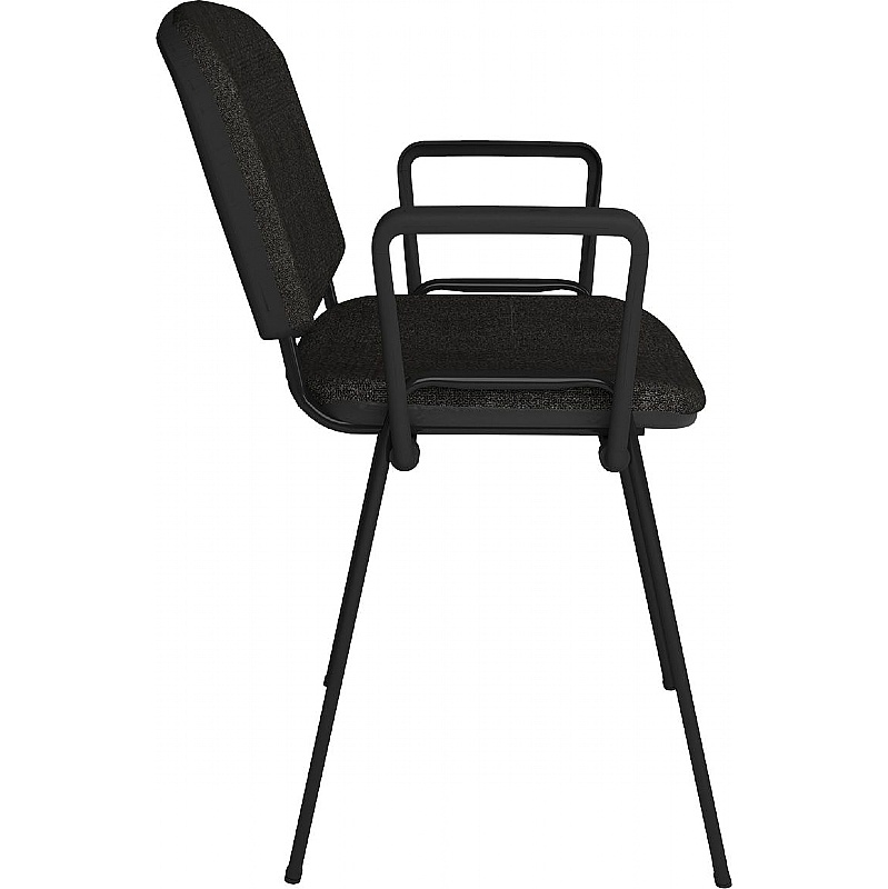 Taurus Black Frame Stacking Conference Chairs with Arms - Pack of 4 ...