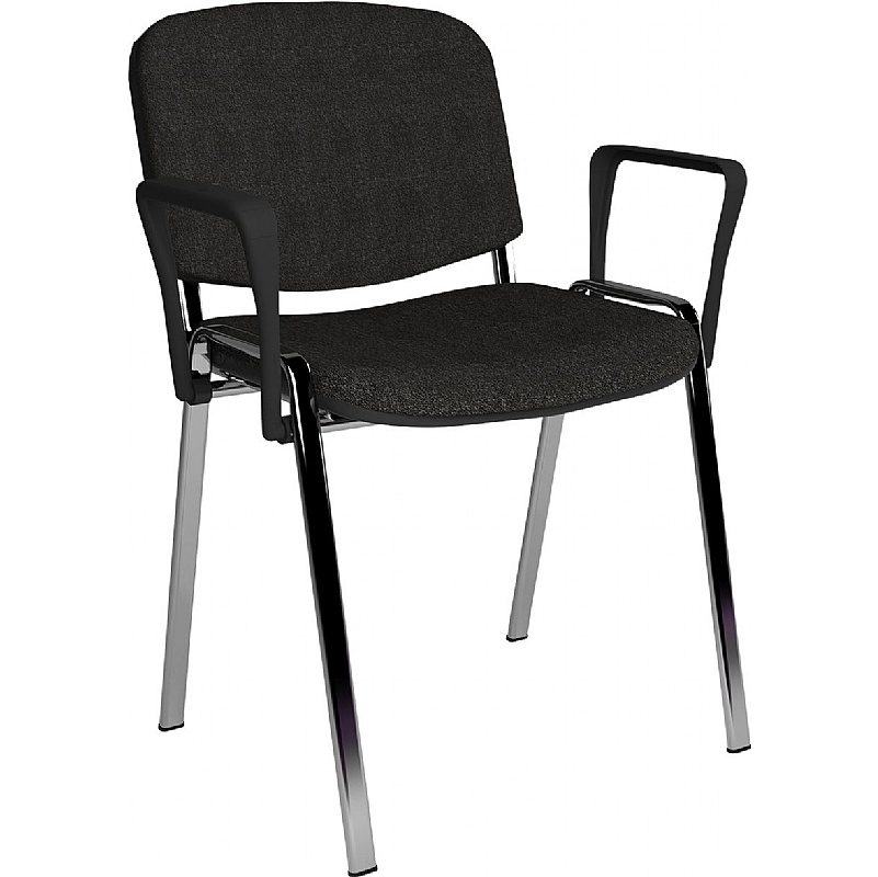 Taurus Chrome Frame Stacking Conference Chairs with Arms - Pack of 4 ...