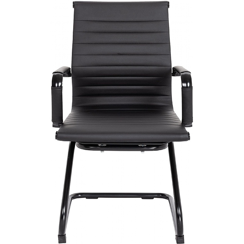Aura Noir Medium Back Bonded Leather Visitor Chairs from our Visitor ...