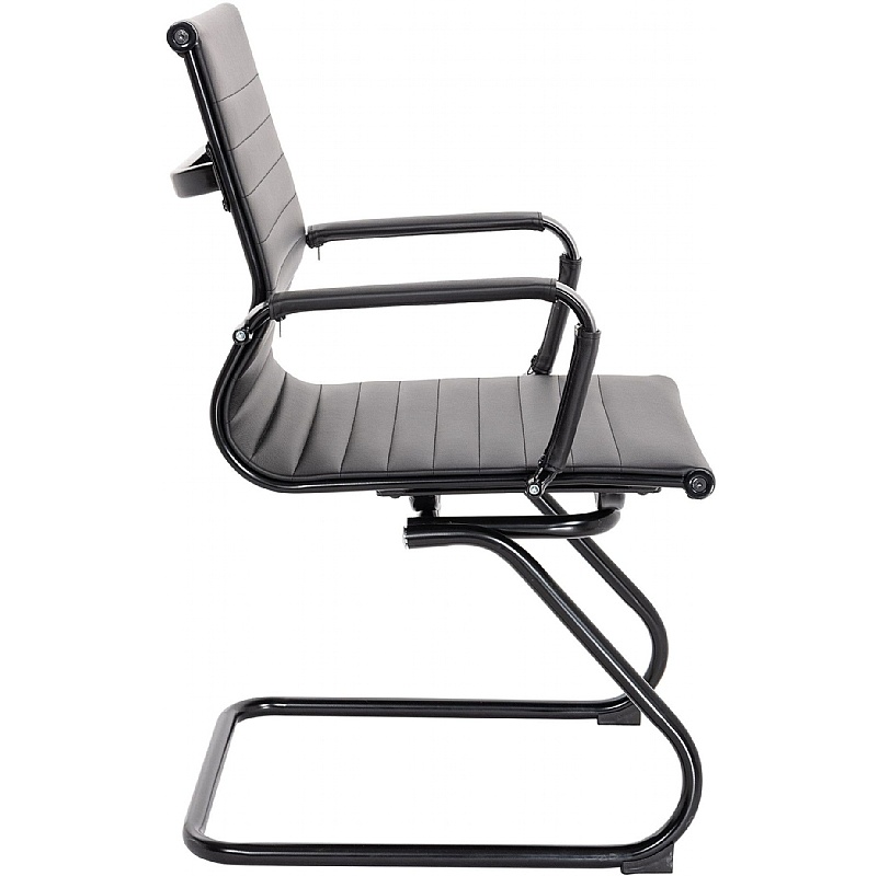Aura Noir Medium Back Bonded Leather Visitor Chairs from our Visitor ...