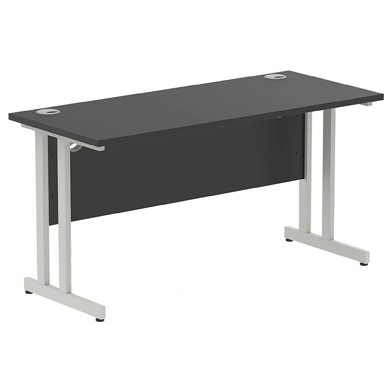Eclipse Black Shallow Rectangular Office Desks from our Rectangular Desks range.