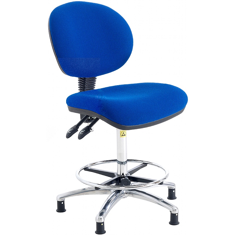 ESD Static Dissipative Deluxe Ergonomic Fabric Draughtsman Chairs from ...