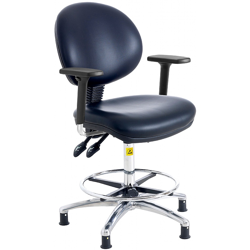 ESD Static Dissipative Deluxe Ergonomic Vinyl Draughtsman Chairs from ...