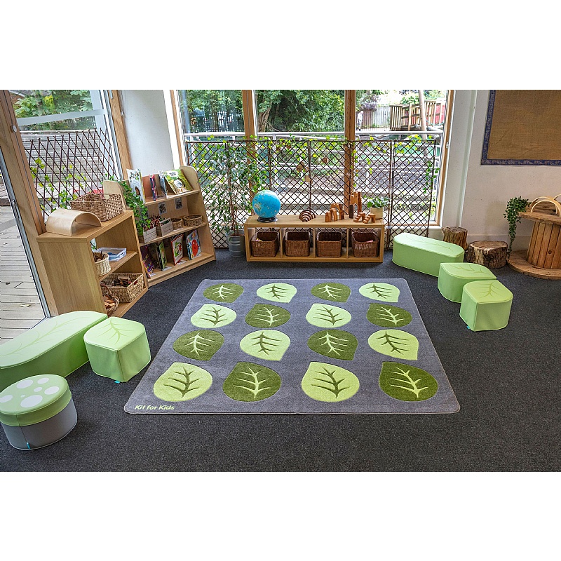 Natural World Carved Leaf Placement Carpet from our School Carpets ...