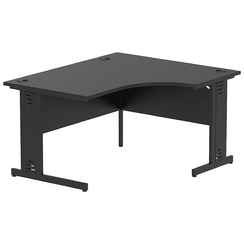 Onyx Black Ergonomic Radial Cable Managed Office Desks from our ...