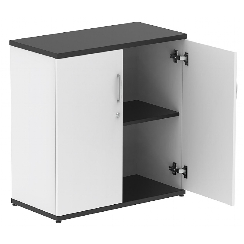 Obsidian Duo Black Wooden Office Cupboards from our Office Cupboards range.