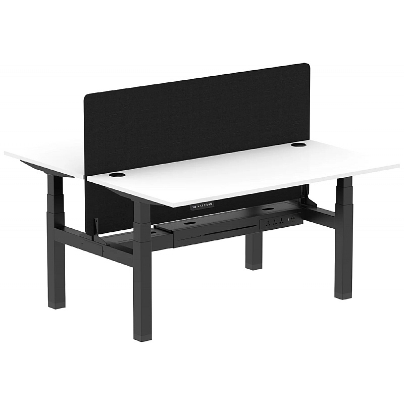 Air Electric Height Adjustable 2 Person Rectangular Back to Back Desks ...
