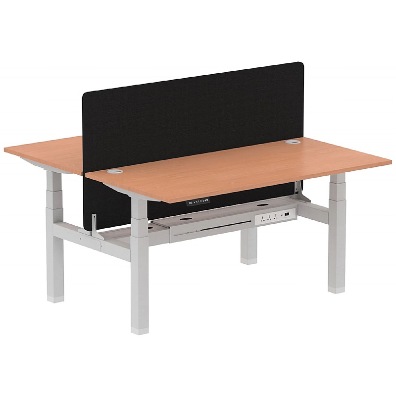 Air Electric Height Adjustable 2 Person Rectangular Back to Back Desks ...