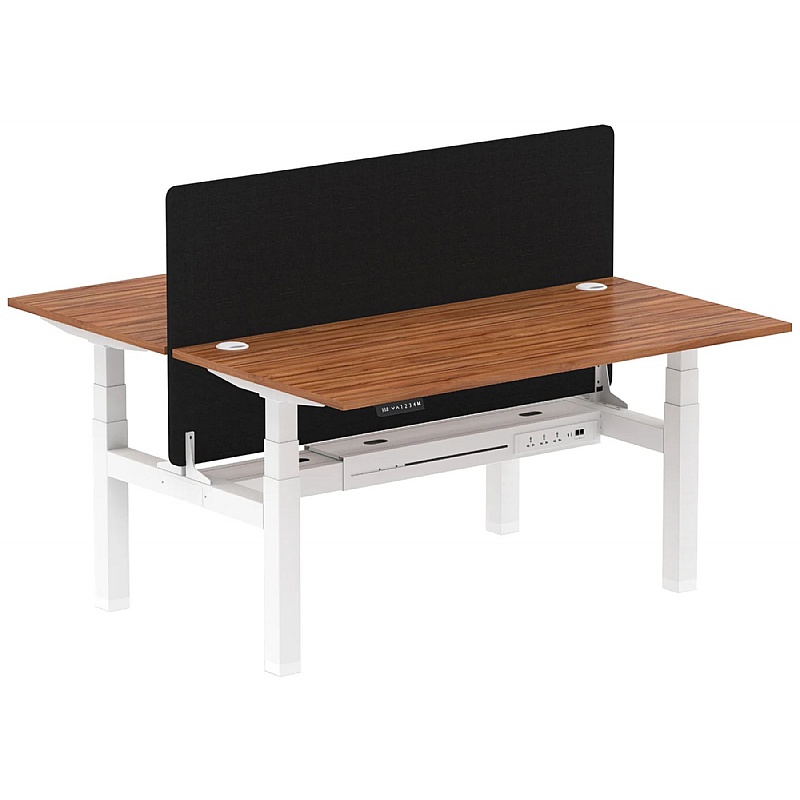 Air Electric Height Adjustable 2 Person Rectangular Back to Back Desks ...