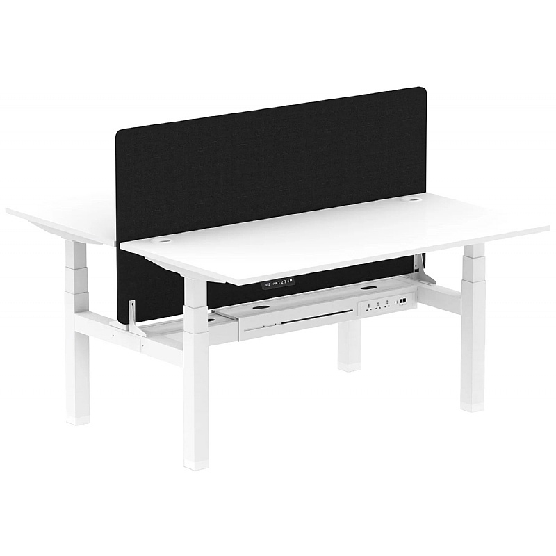 Air Electric Height Adjustable 2 Person Rectangular Back to Back Desks ...