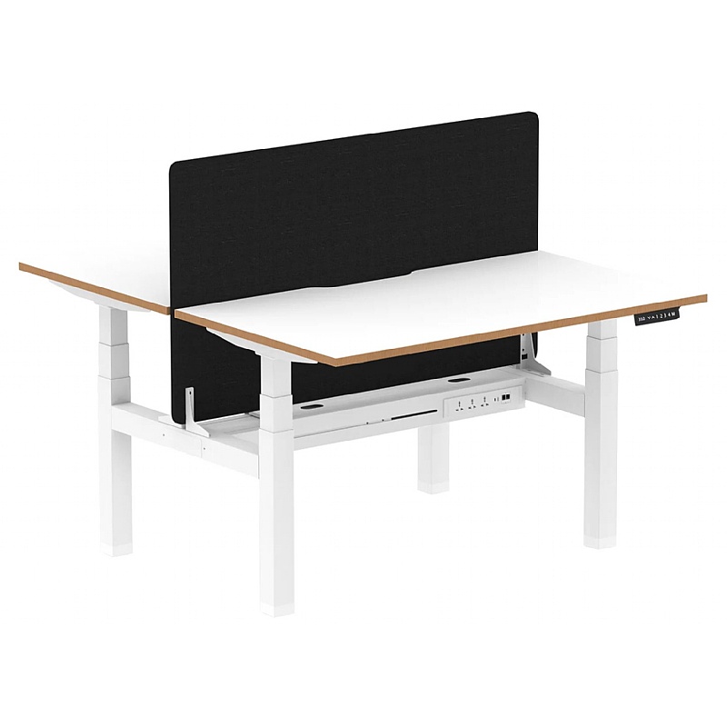 Oslo Electric Height Adjustable 2 Person Rectangular Back to Back Desks ...