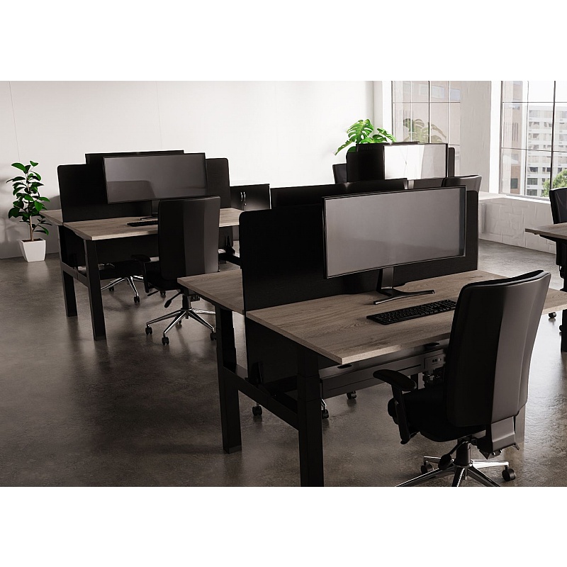 Air/Ebony/Oslo Height Adjustable Back to Back Partition Screens from ...